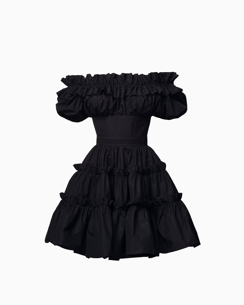 Coquelicots mini dress in black | YVON